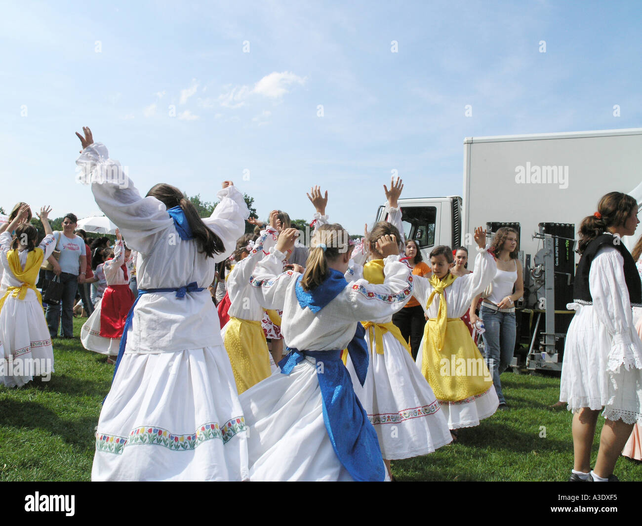 Croatian dancers dancing in park Summer festival Munich Germany Stock ...