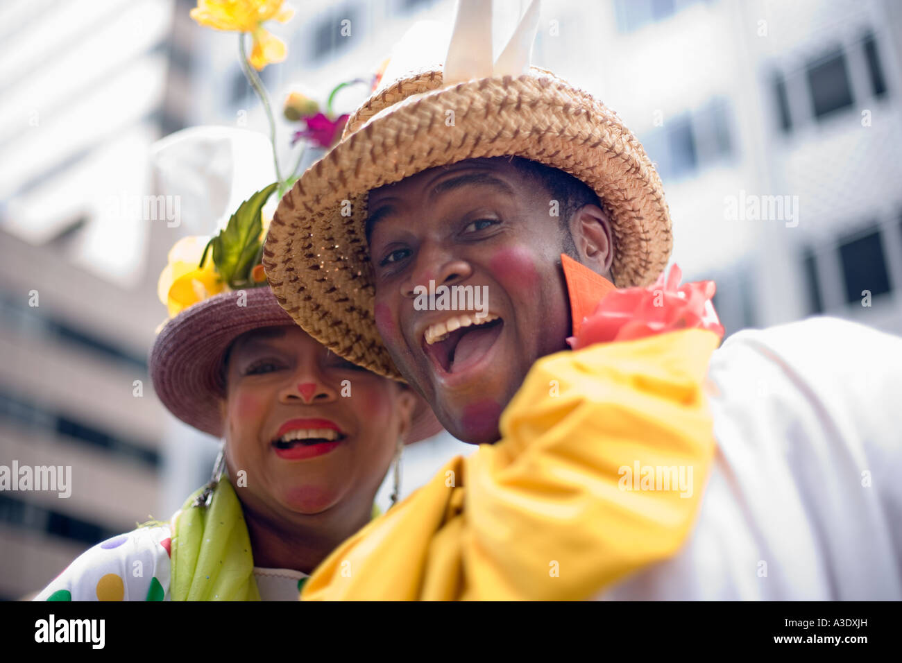 African American couple celebrate Easter at the New York City Easter ...