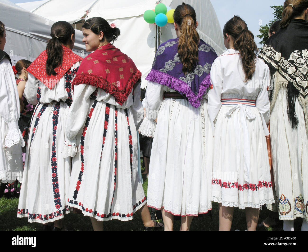 Croatian dancers dancing in park Summer festival Munich Germany Stock ...