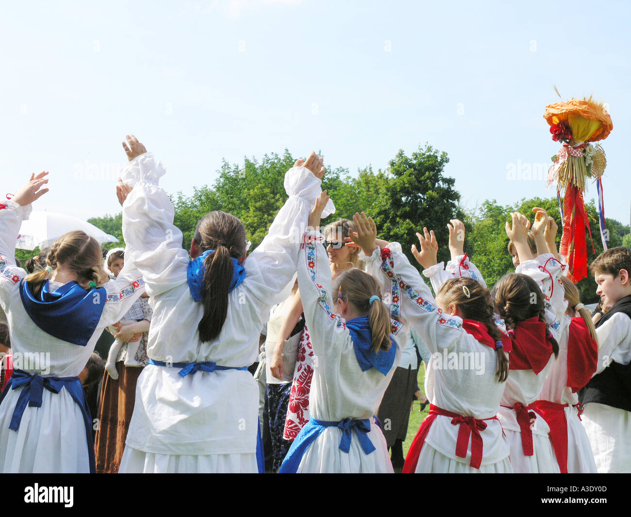 Croatian dancers dancing in park Summer festival Munich Germany Stock ...