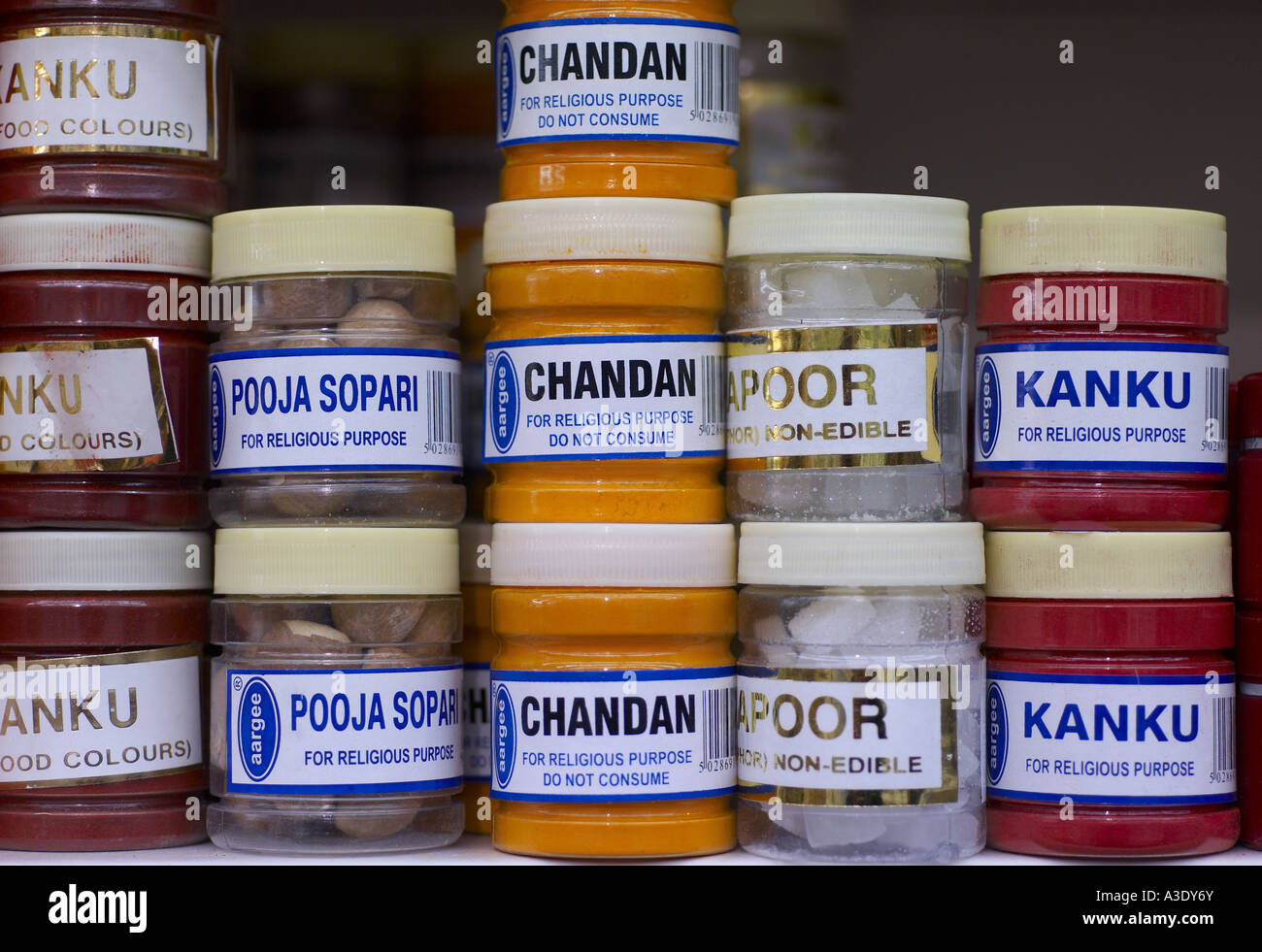 Indian powder colours for religious purpose Stock Photo - Alamy