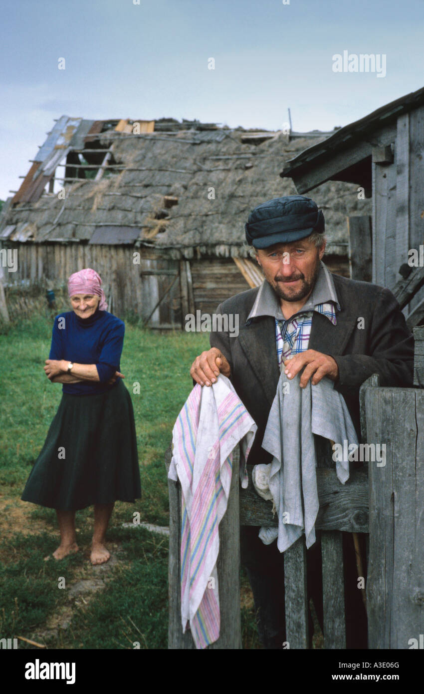 Old farmer couple, Masuria, Poland Stock Photo - Alamy