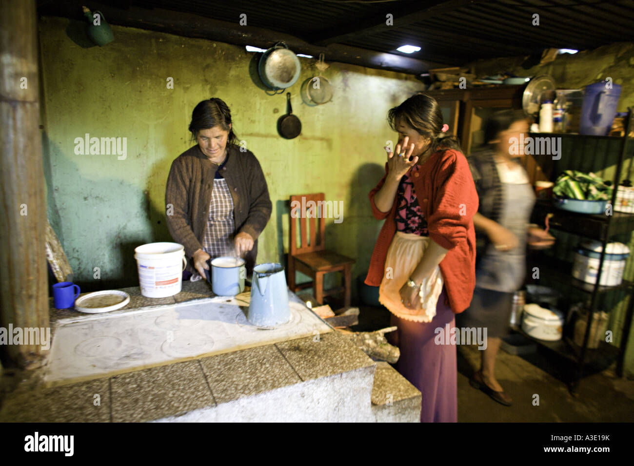 GUATEMALA CAPELLANIA Indigenous Maya Quiche women in traditional aprons ...