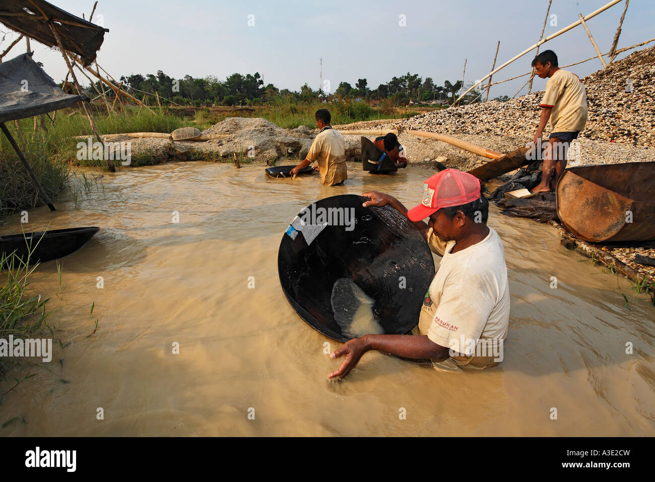 Diamond mine, Cempaka, South-Kalimantan, Borneo, Indonesia Stock Photo ...