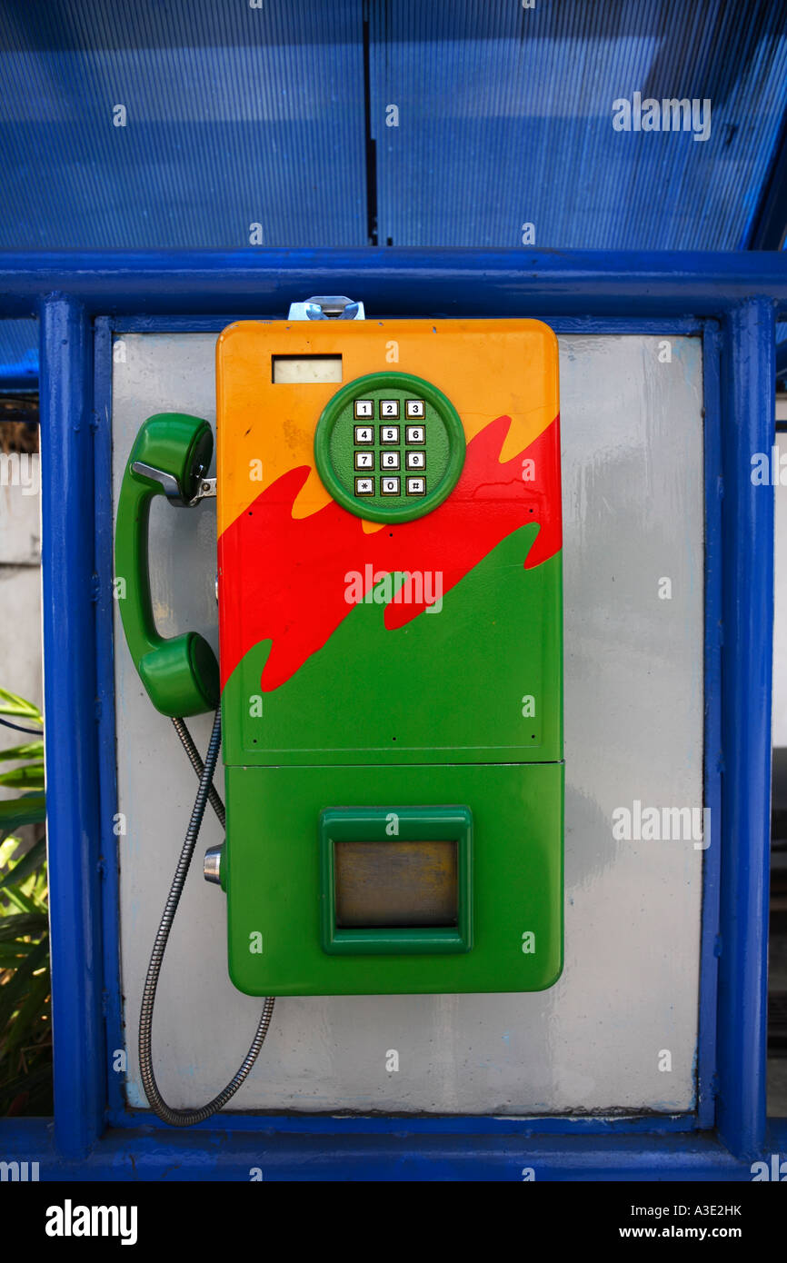 Telephone cabin in Banjarmasin, South-Kalimantan, Borneo, Indonesia ...
