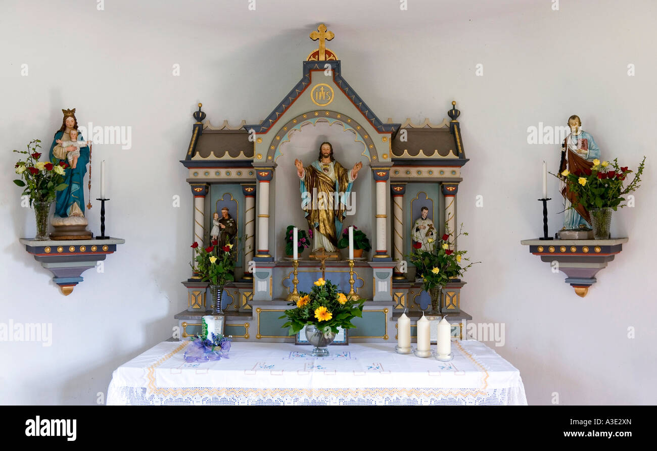 The altar of a little chapel, Allgau, Bavaria, Germany Stock Photo - Alamy