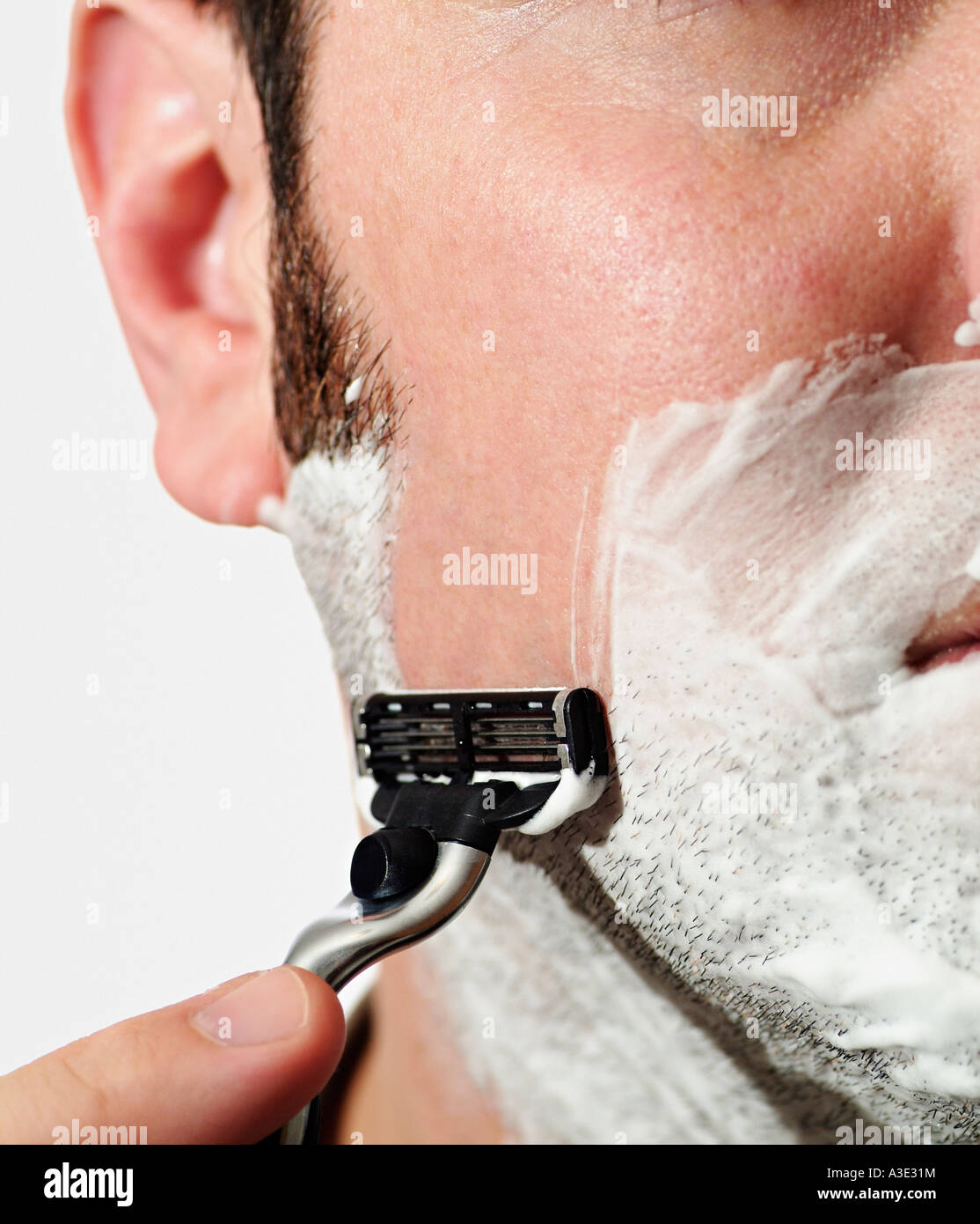 Shaving, Close Up Stock Photo - Alamy