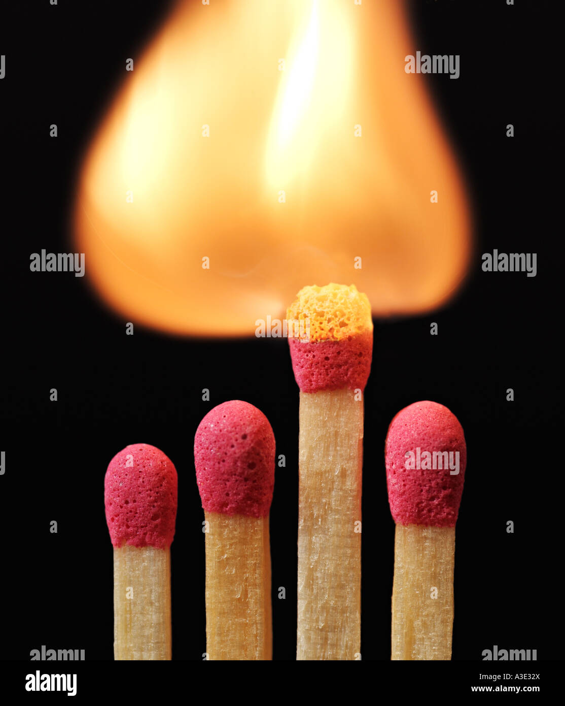 Match ignited flame match head hi-res stock photography and images - Alamy