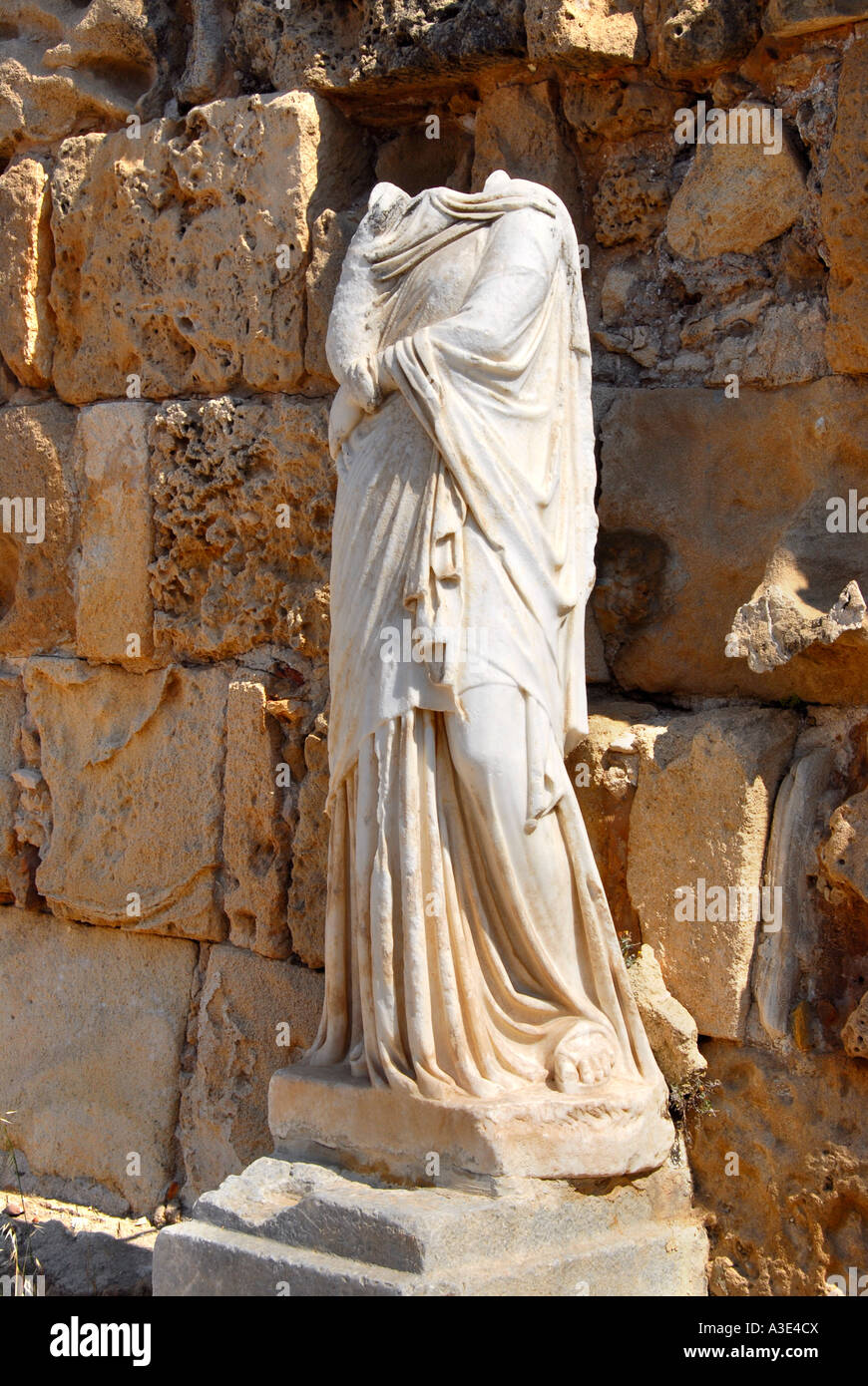 Ancient statue headless archaeological site Salamis North Cyprus Stock ...