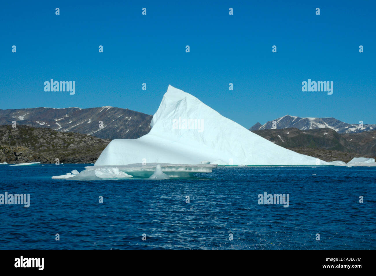 Sharp edged iceberg in Sermilik Fjord Eastgreenland Stock Photo - Alamy