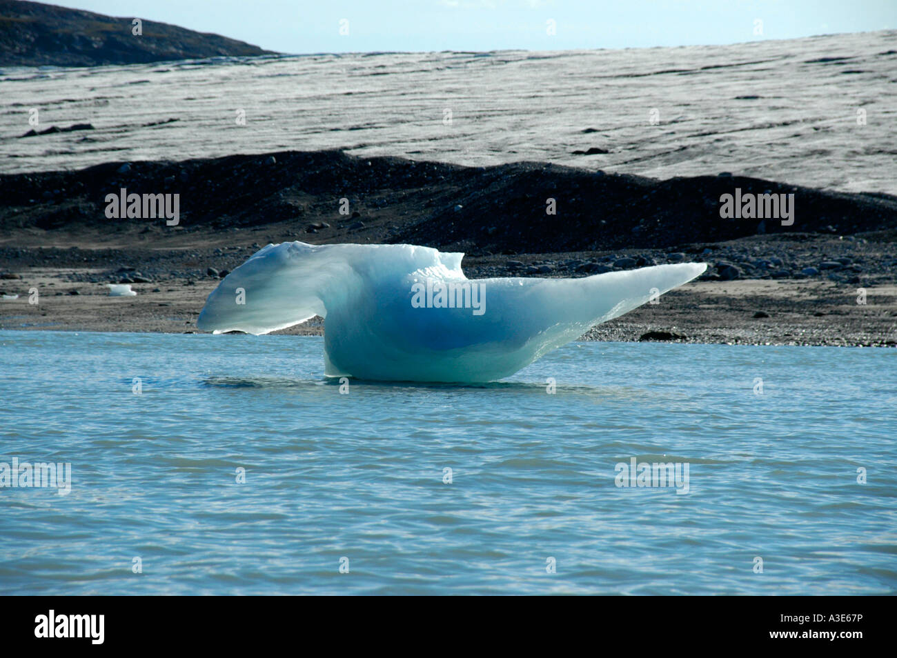 Anvil shaped iceberg at the edge of the inland ice shield in Nagtivit ...