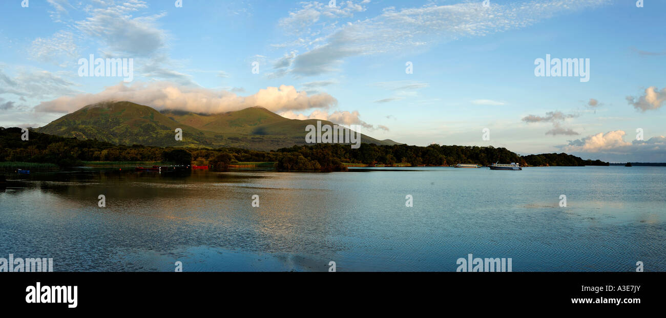 Lough Leane and the mountains of the Reeks at sunrise, Killarney ...