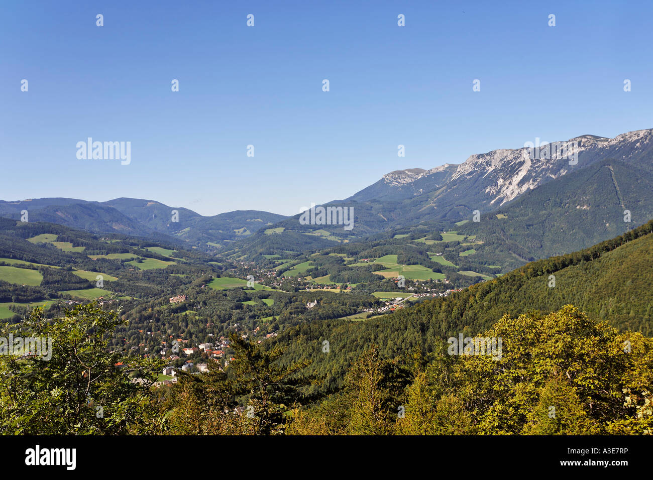 The Rax mountain range and the village of Reichenau , Lower Austria ...