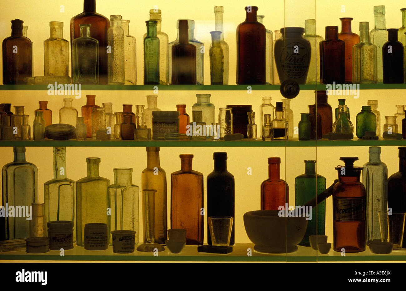 Antique bottles Horizontal l Stock Photo - Alamy