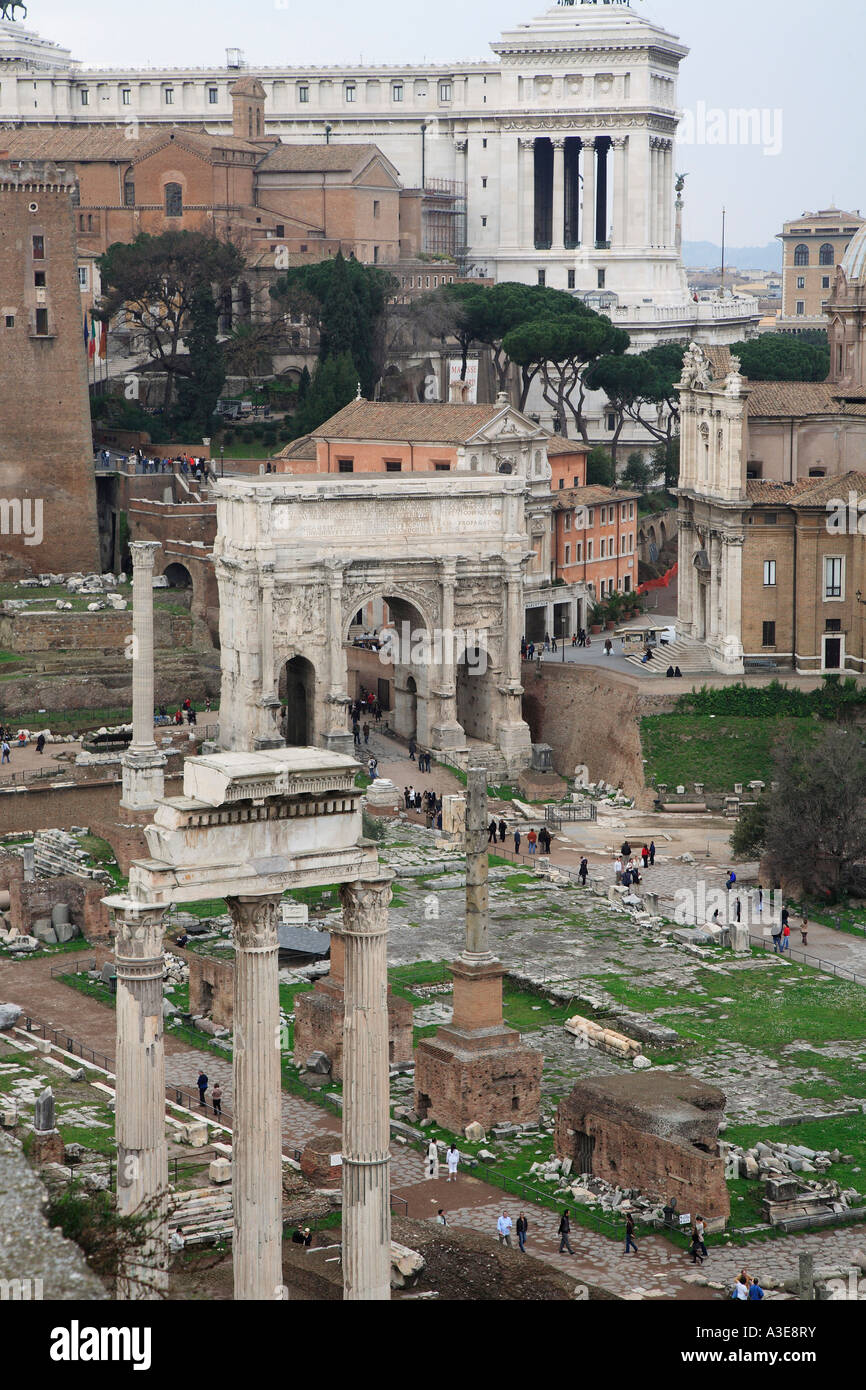 Forum Romanum with Titus arch, Rome, Italy Stock Photo - Alamy