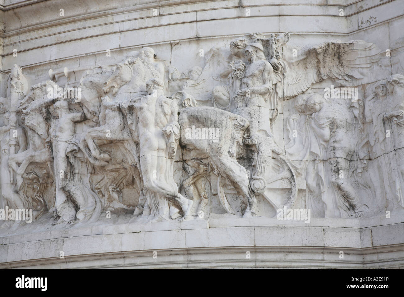 Roman scene carved out of stone, Viktor Emmanuel II Monument, Rome ...