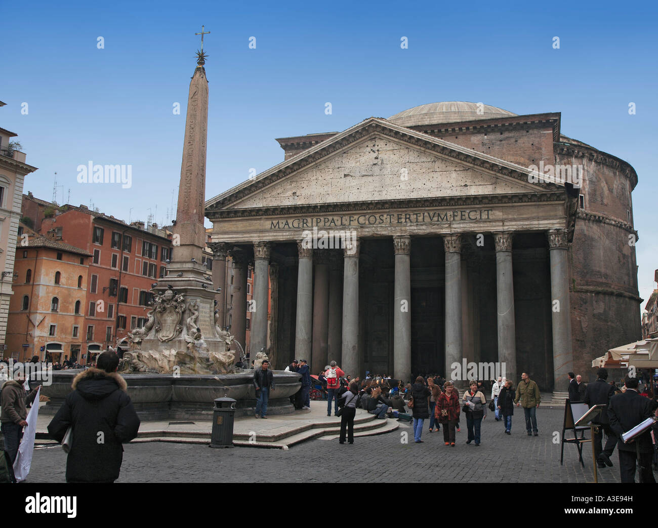 Pantheon in the Piazza della Minerva with Egyptian obelisk, Rome, Italy ...