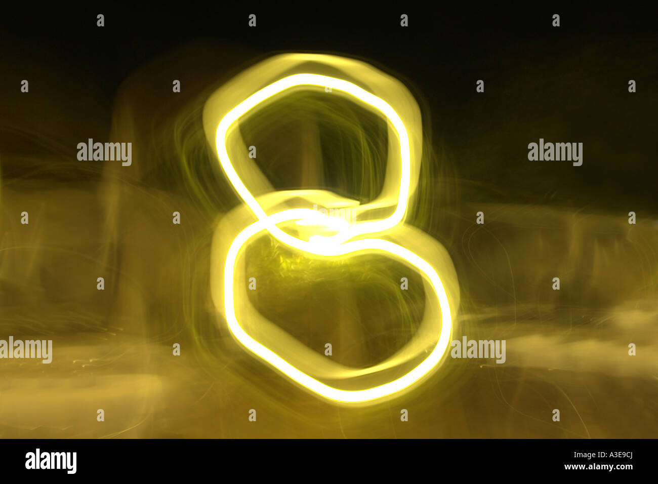 Illuminated number eight Stock Photo - Alamy
