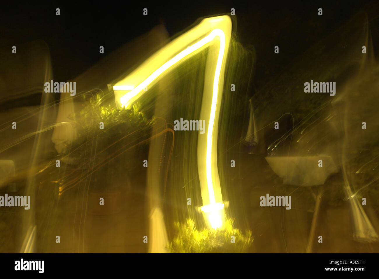 Illuminated number one Stock Photo - Alamy