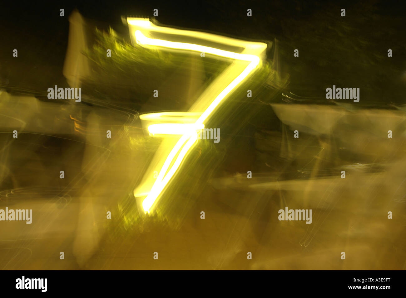 Illuminated number seven Stock Photo - Alamy