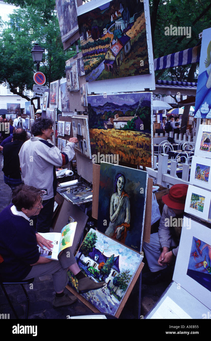 Paris Sacre Coeur Montmartre Artist working Stock Photo - Alamy