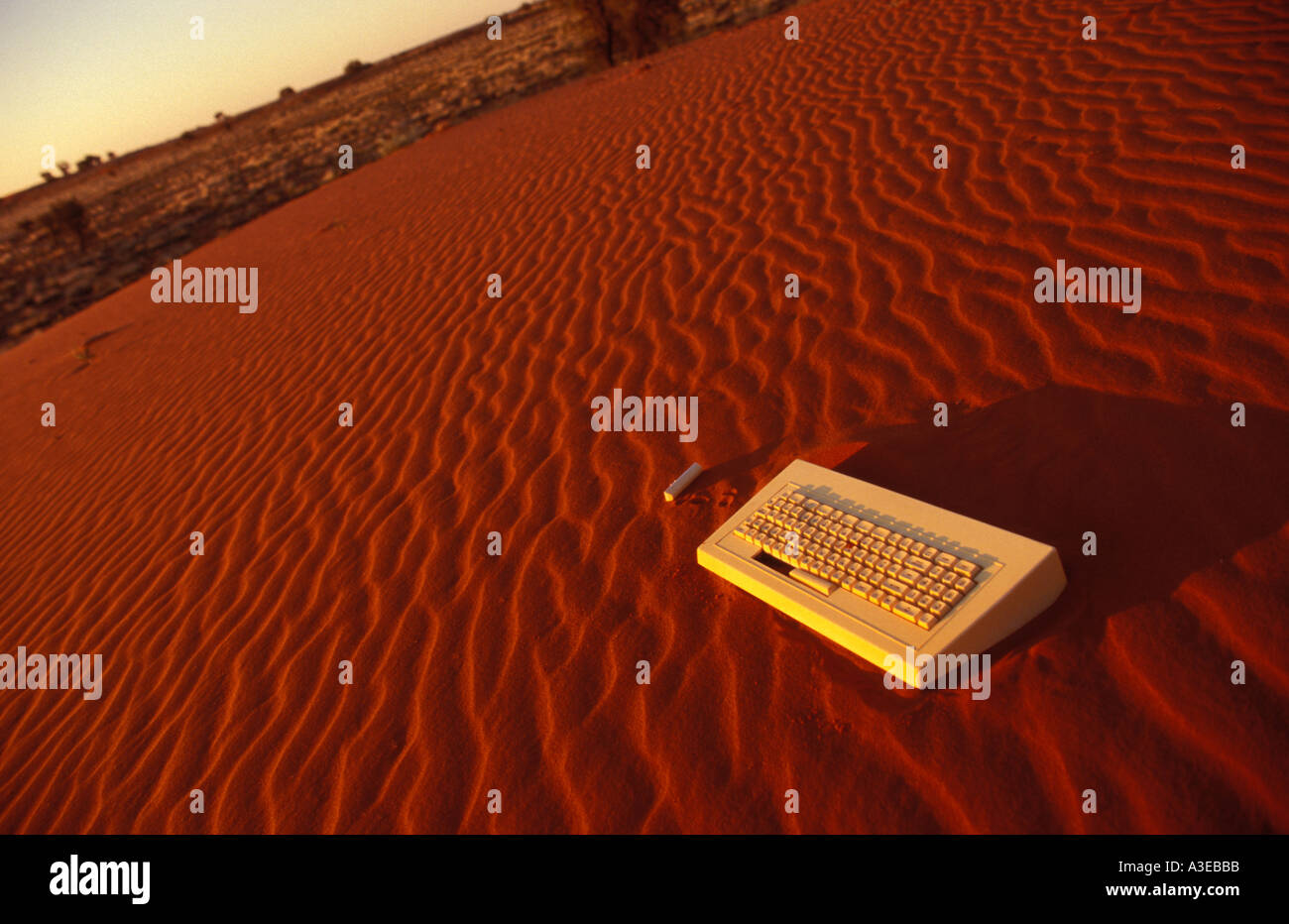 keyboard in sand 0550 Stock Photo - Alamy
