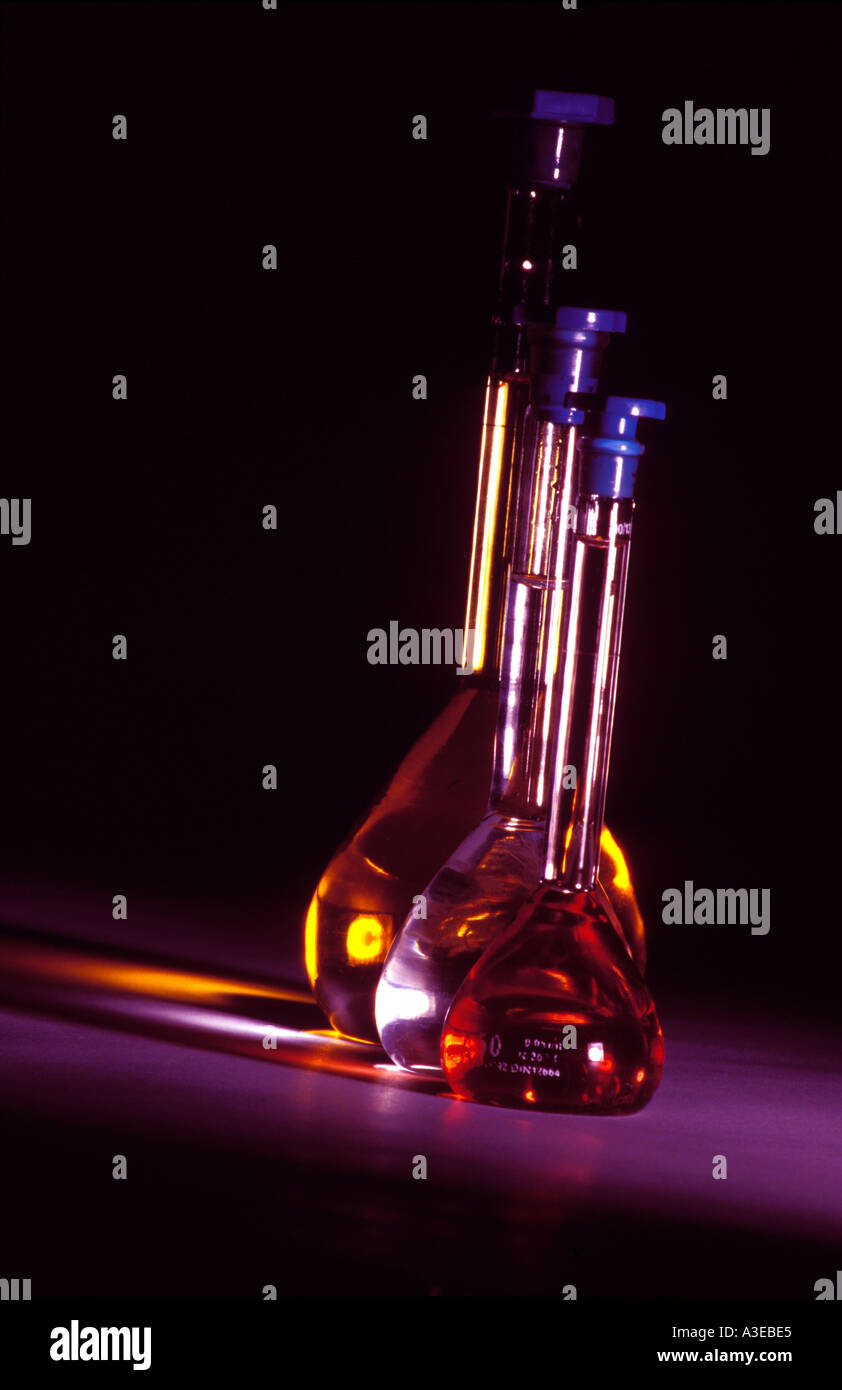 chemical beakers 0521 Stock Photo - Alamy