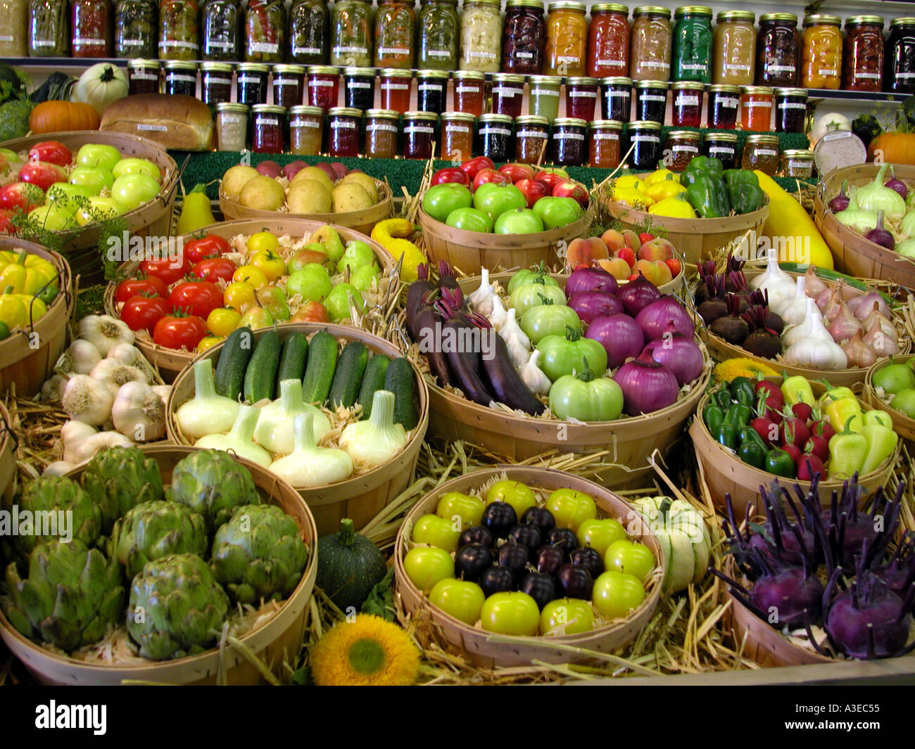 Produce displays at a state fair in Washington State USA Stock Photo ...