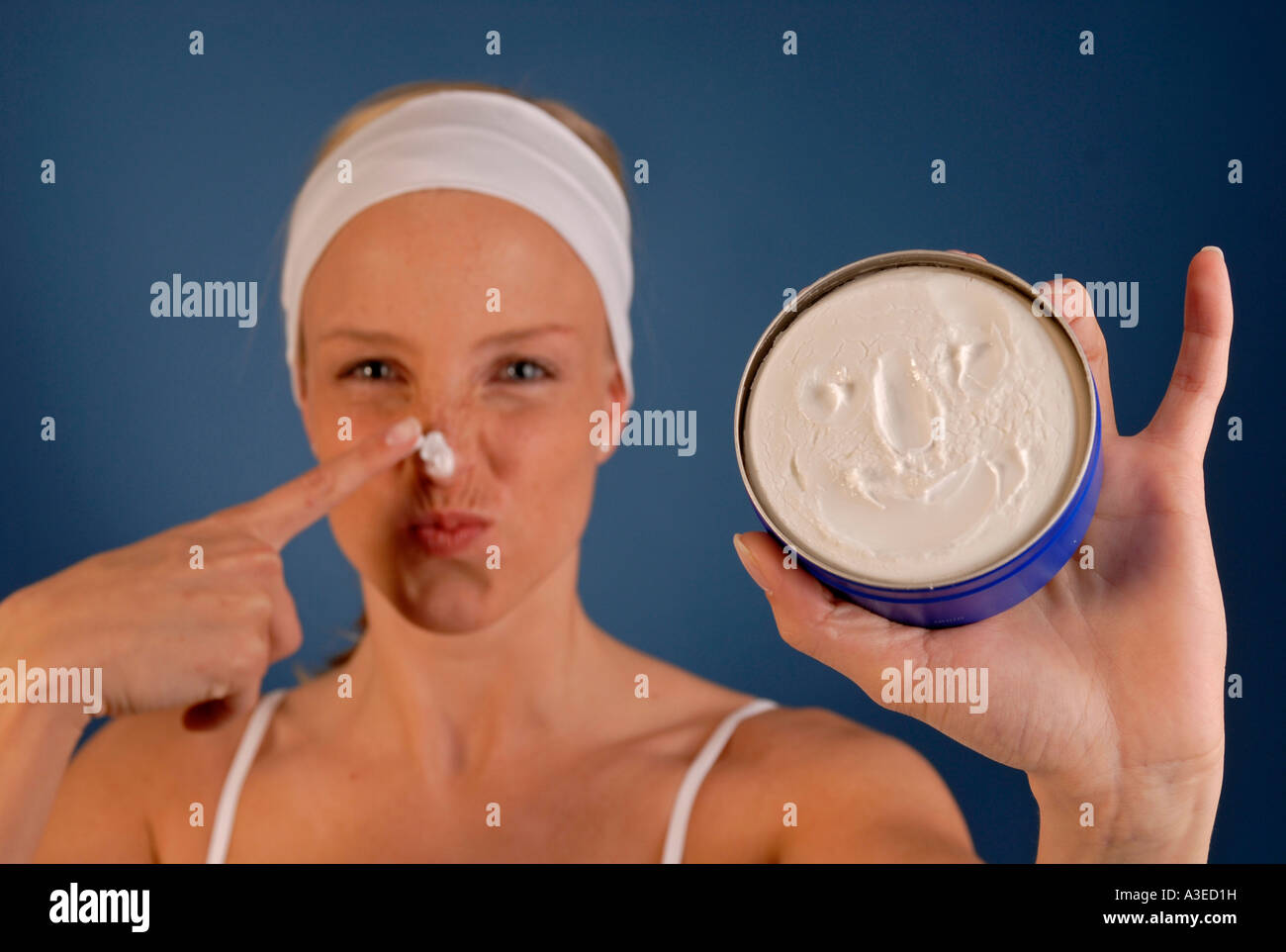 Hygiene with a body lotion Stock Photo - Alamy