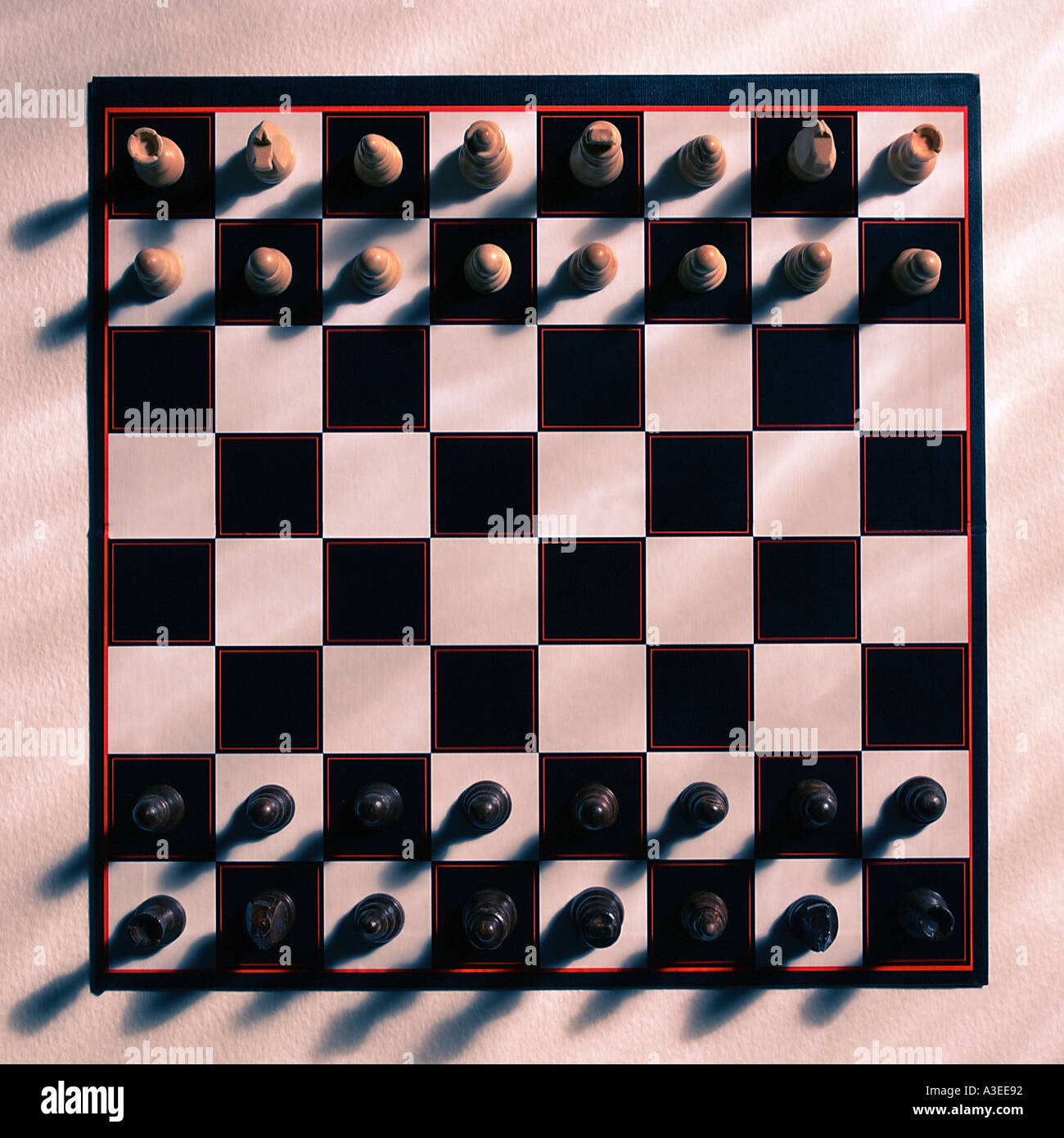 VIEW OF CHESS BOARD FROM ABOVE Stock Photo - Alamy