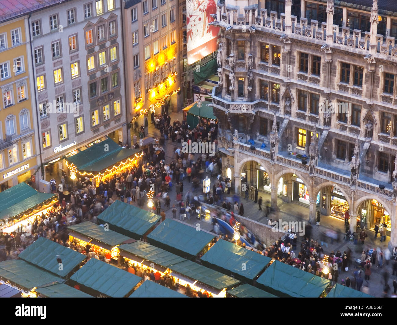 Germany Munich Marienplatz Marien square Rathaus Town hall Christmas ...