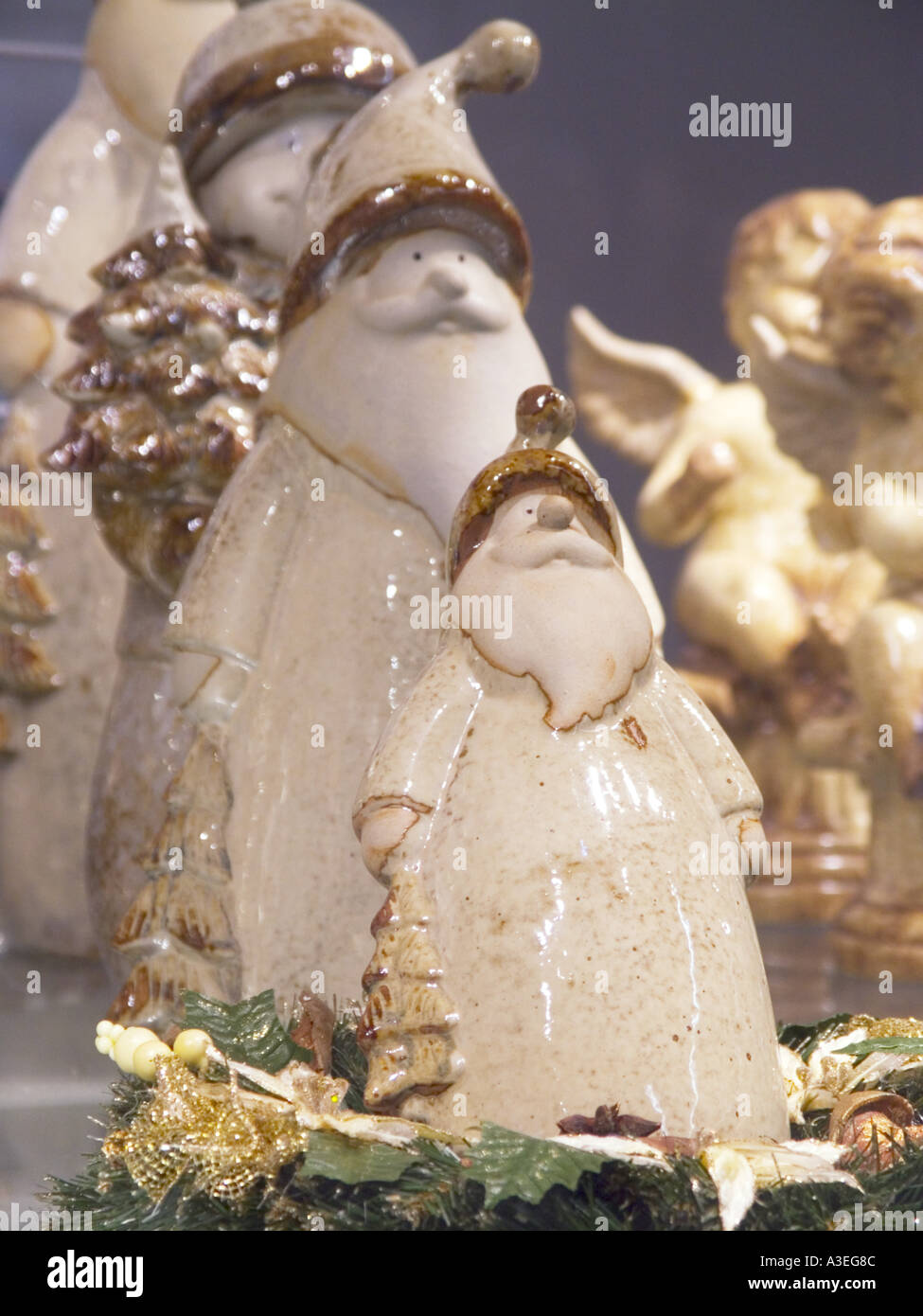 Christmas Santa Claus decoration in department store Stock Photo - Alamy