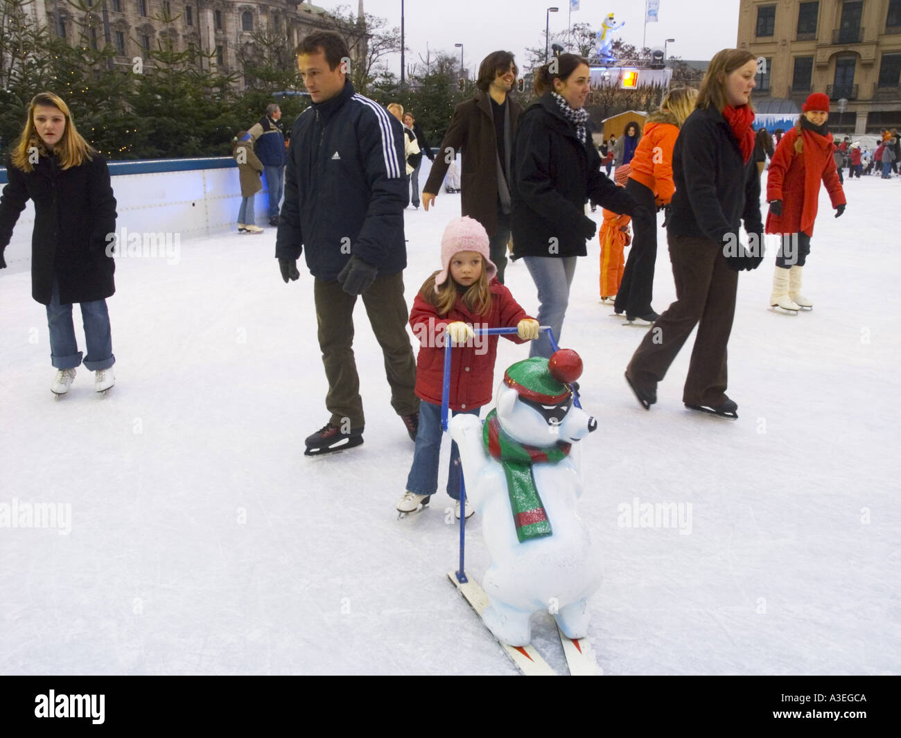 Snow sledge winter ice festival activity Munich Stock Photo - Alamy