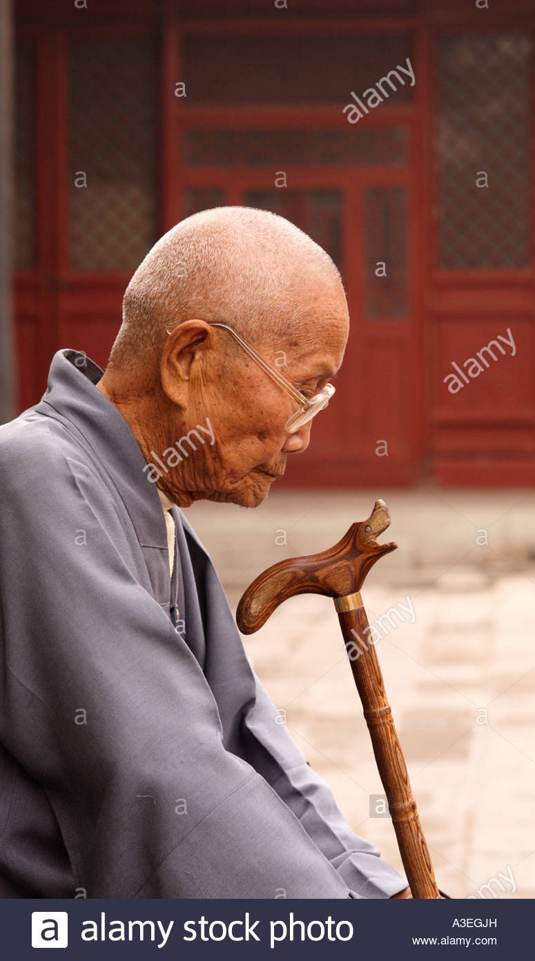 Old Chinese Man Walking Stick Stock Photos & Old Chinese Man Walking ...