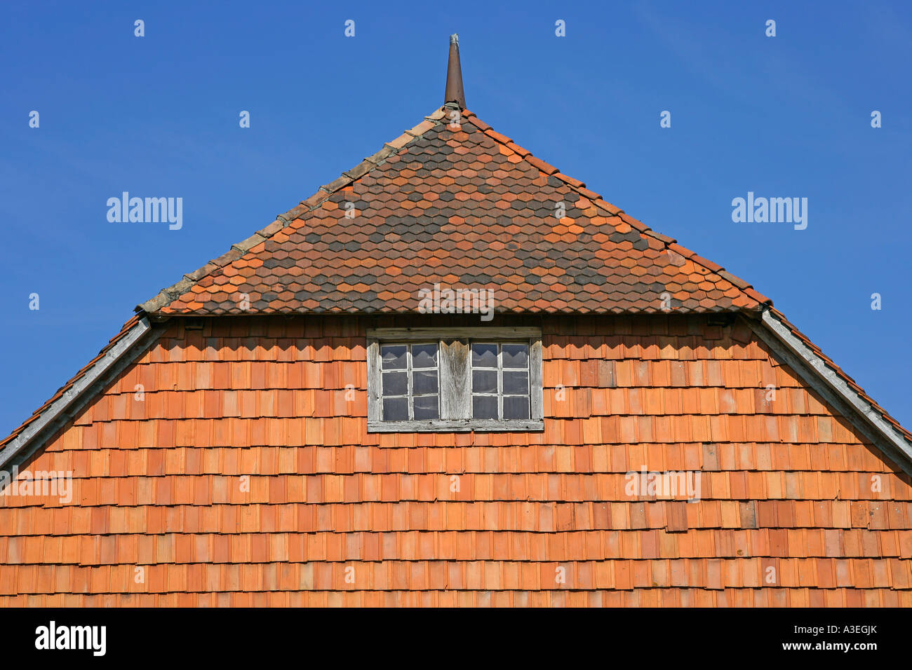 House wall with red rooftiles Stock Photo - Alamy