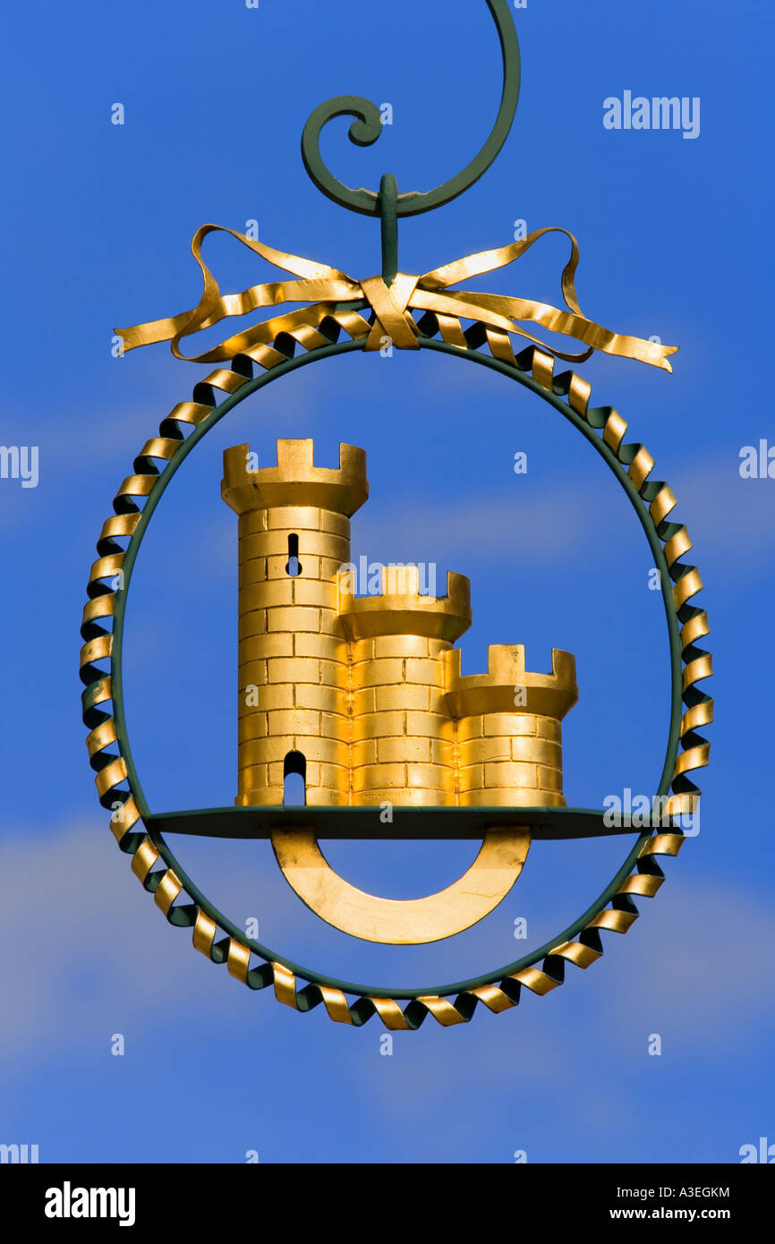 Iron made inn sign Stock Photo - Alamy
