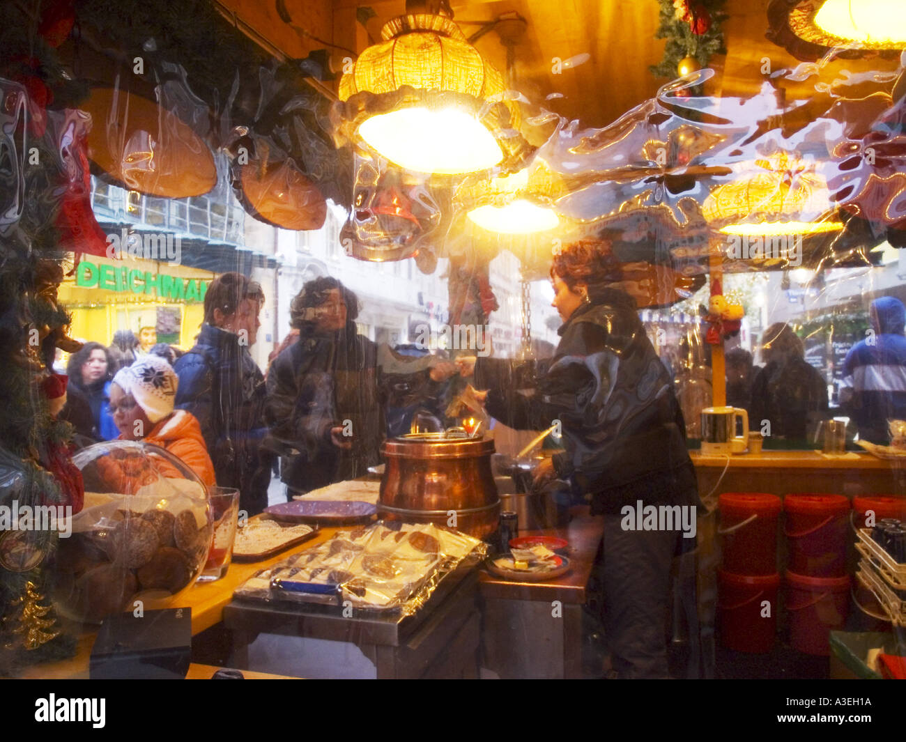 Europe Germany German city Christmas Fair market shopping eating in ...
