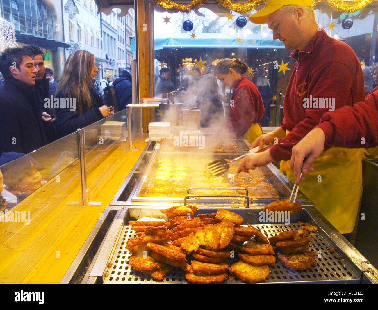 Europe Germany German city Christmas Fair market shopping eating in ...