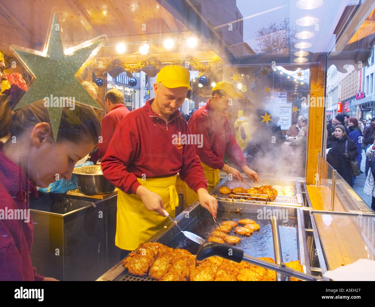 Europe Germany German city Christmas Fair market shopping eating in ...