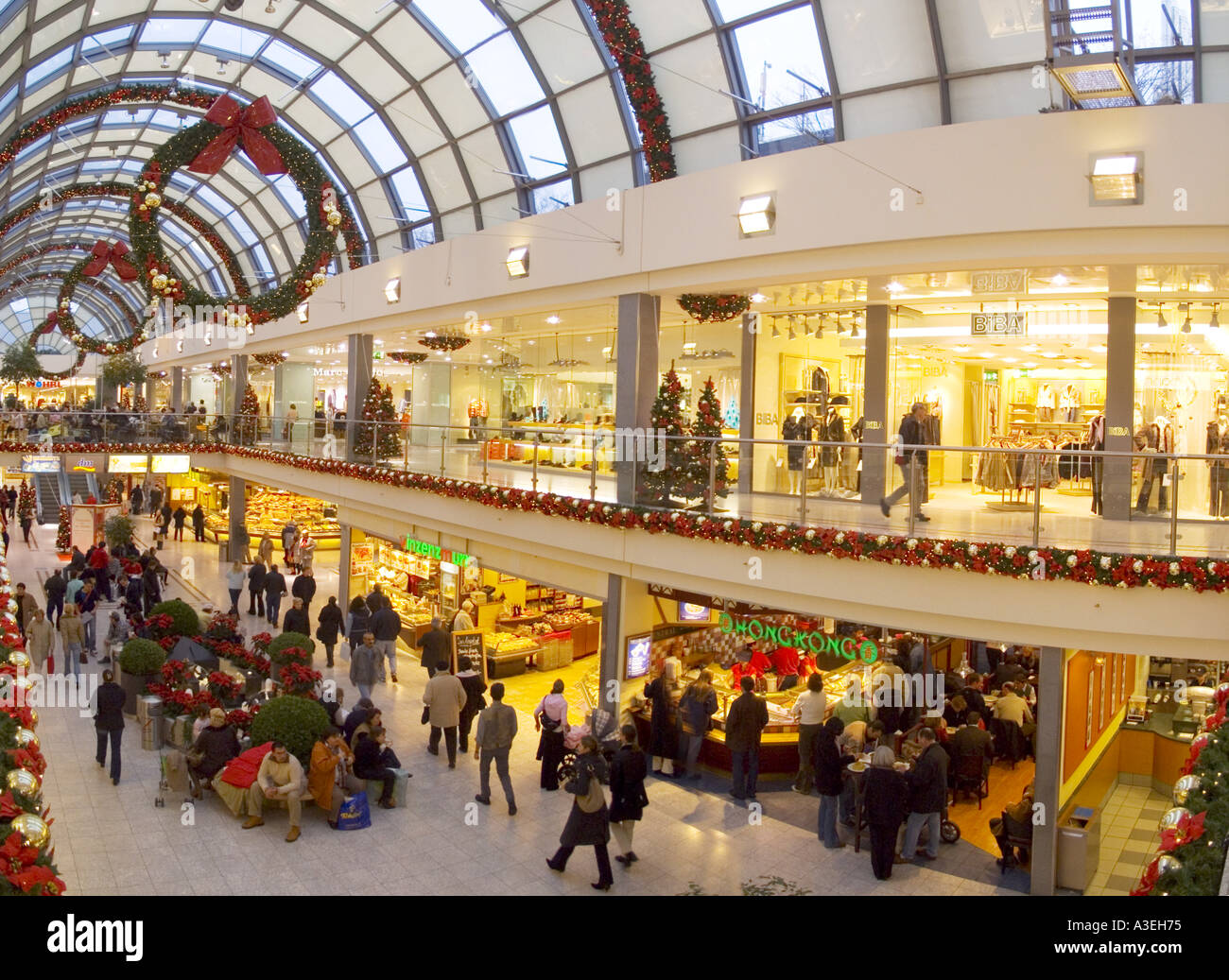 Department Store shopping mall arcade in German city Europe Stock Photo ...