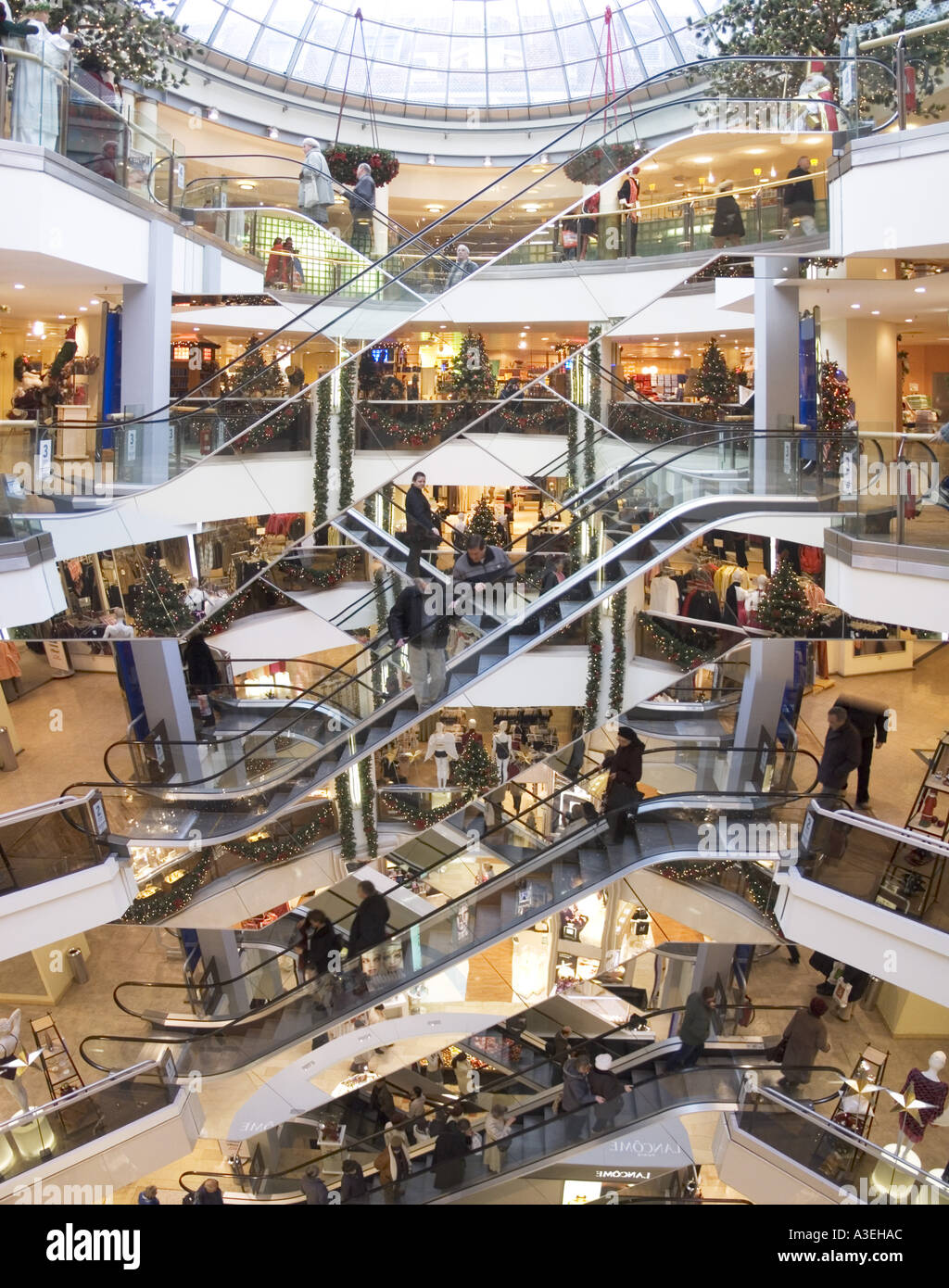 Department Store shopping mall arcade in German city Europe Stock Photo ...