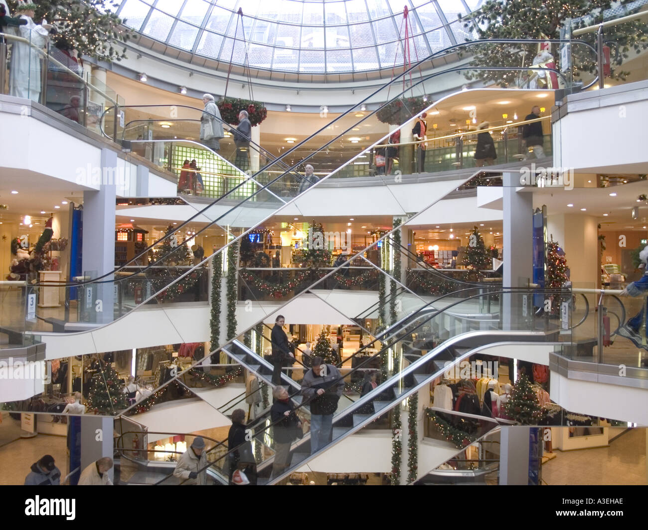 Department Store shopping mall arcade in German city Europe Stock Photo ...