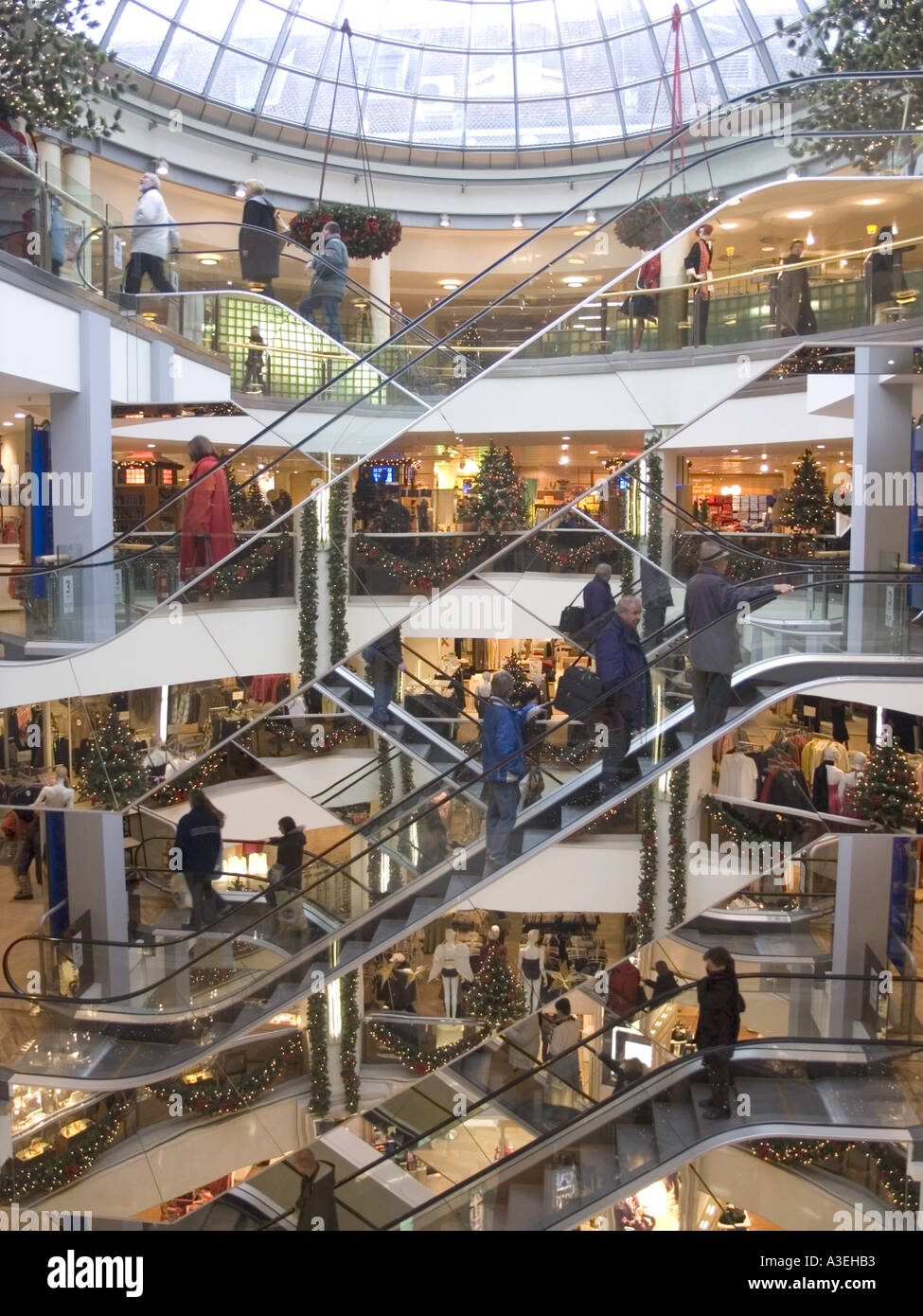Department Store shopping mall arcade in German city Europe Stock Photo ...
