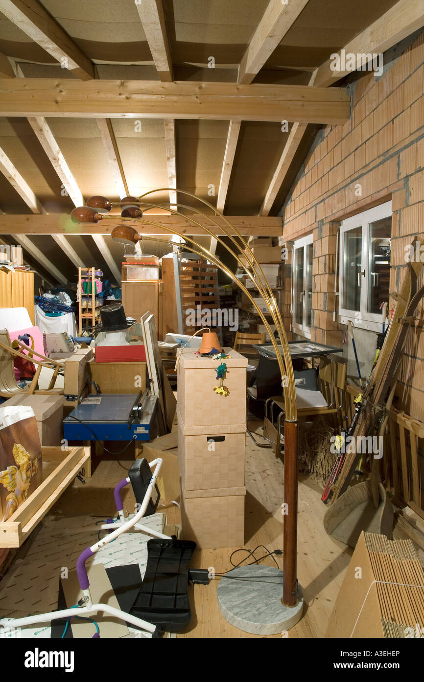 Big attic mess Stock Photo - Alamy
