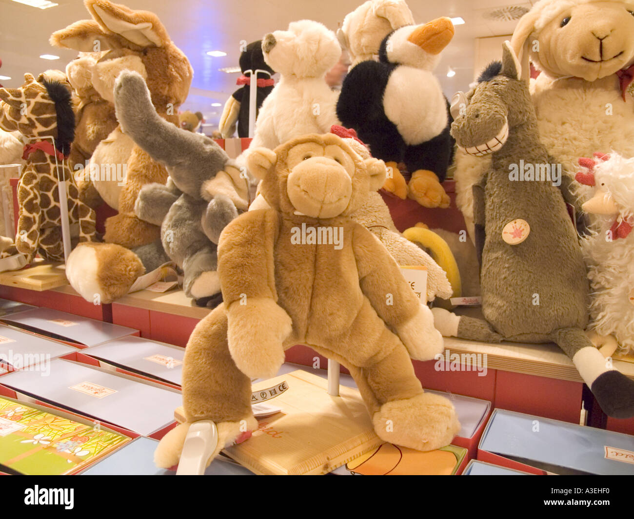Puppet toy animal bear sells in department store shopping mall arcade ...