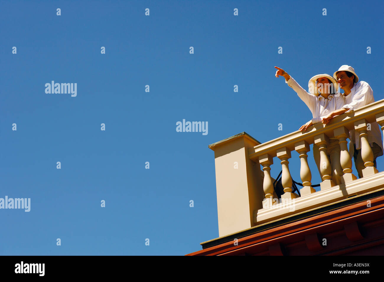 White balustrade angle terrace hi-res stock photography and images - Alamy