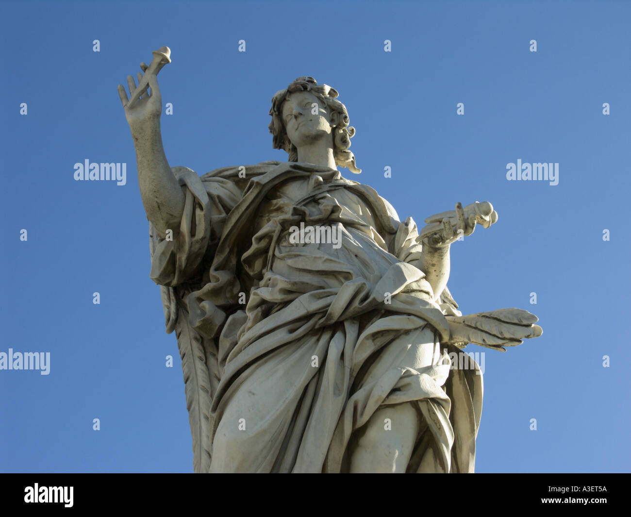 Giovanni Bernini statue on the Ponte Sant Angelo Bridge in Rome Castel ...
