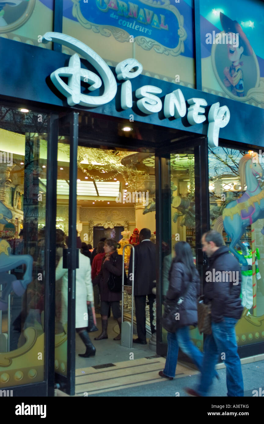 Paris France, Tourists Shopping, Disney Store Front, Entrance, with ...
