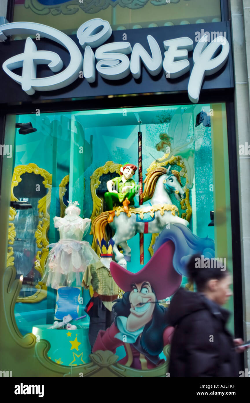 Paris France, Shopping "Disney Store" Sign on "Avenue Champs Elysees ...