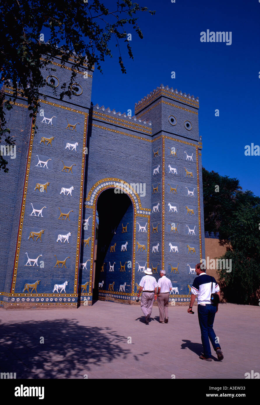 The Ishtar gate in Babylon Iraq Stock Photo - Alamy
